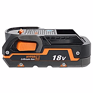 Ridgid Genuine OEM AC840085 1.5 Amp Hour 18V Compact Lithium Ion Power Tool Battery with Onboard Fuel Gauge and Flat Standing Base