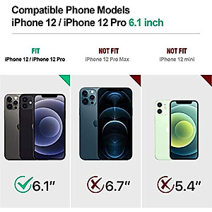 Poetic Revolution for iPhone 12 / iPhone 12 Pro Case 6.1 inch (2020 Release), Full-Body Rugged Dual-Layer Shockproof Protective Cover with Kickstand and Built-in-Screen Protector, Black