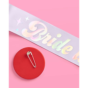 xo, Fetti Bride to Be Iridescent Sash | Bachelorette Party Decorations, Last Disco, Pastel Bridal Shower Gift, Bridesmaid Favors
