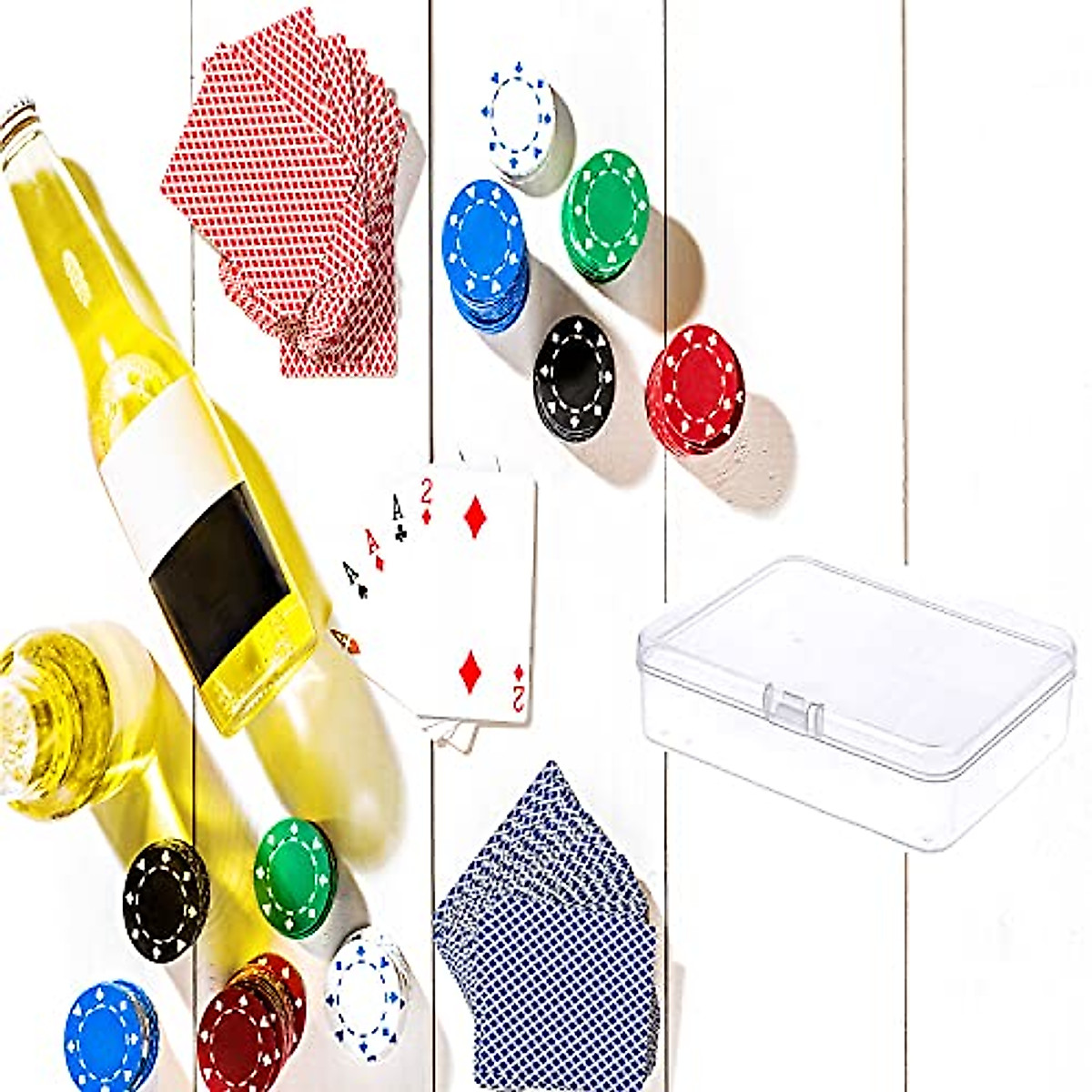 MFDSJ 12Pcs Mini Plastic Storage Containers Box with Lid, 3.5x2.4 Inches Clear Rectangle Box for Collecting Small Items, Beads, Game Pieces, Business Cards, Crafts Accessories