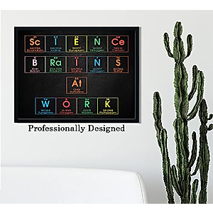 Science Brains At Work Periodic Table of Elements Print, 14"x11" Unframed Funny Science Poster, Chemistry Art Ideal for Science Lab, Teen Bedroom, Dorm Room, School Classroom or Home Decor