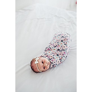 Copper Pearl Large Premium Knit Baby Swaddle Receiving Blanket Floral Morgan