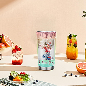 Personalized Picture Tumbler Insulated Coffee Cup Gift for Christmas Birthday to Dad Mom Families Friends,Custom Photo Image & Text Travel Mug, Multi Color