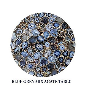 15" Agate Table Tops ALL COLOURS, Natural Agate Table, Agate Side Table, Agate Coasters, Agate Patio Table, Modern Home Decor Furniture Agate Gift (WHITE, AGATE)
