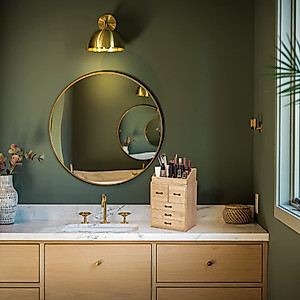 READAEER Bamboo Makeup Organizer with Drawers Large Cosmetic Organizer Countertop