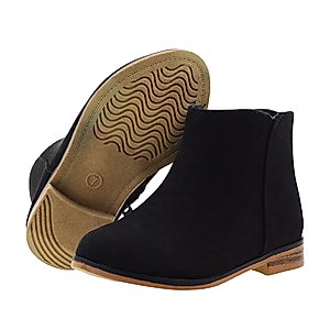 FLYFUPPY Girls Boots Ankle Boots for Girls Side Zipper Short Suede Booties Fashion Boots for Toddler/Little/Big Kids Black US 12