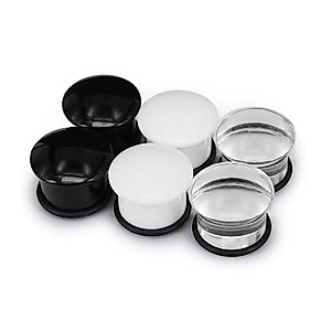ZS Set of 3 Pairs Single Flare Acrylic Ear Plugs Tunnel Expander Piercing Ear Gauges with O-Ring (Gauge=3/4"(20mm))