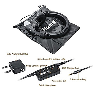 Active Noise Cancelling Headphones for Kids,Alteng Child Travel Foldable Stereo Headset W/Mic and Remote,Tangle-Free 3.5mm Jack, Soft and Smooth Ear Cup(Black)