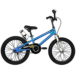 RoyalBaby Freestyle Kids Bike Boys Girls 18 Inch BMX Childrens Bicycle with Kickstand for Ages 5-8 years, Blue