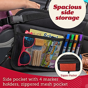 Lusso Gear Kids Travel Tray for Toddler Car Seat, Travel Tray for Kids Car Seat, Lap Tray for Airplane, Kids Travel Desk Essential Accessories, Carseat Table Tray for Kids Road Trip Activities (Black)