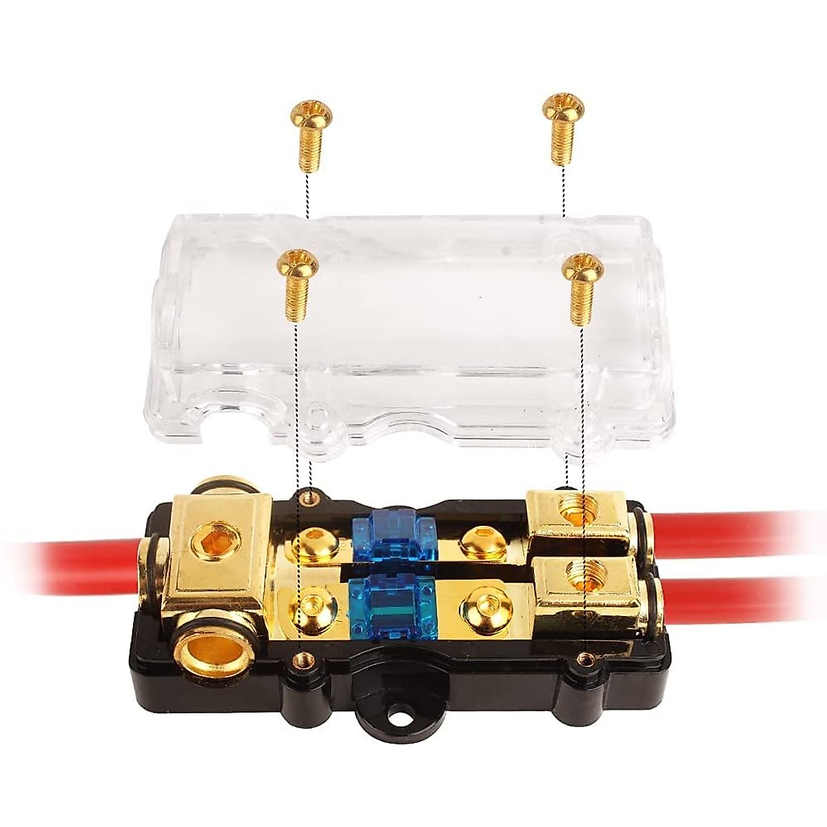 Car Stereo Audio Inline Fuse Holder Distribution Block Car Audio Fuse Holder Distribution Block 0 2 4 AWG in 4 6 8 Gauge Out