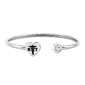 SEIRAA RRT Bracelet Registered Respiratory Therapist Gift RRT Therapy Jewelry for Nursing School Graduation (RRT bangle)