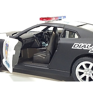 KiNSMART 2009 Nissan GT-R R35 Police Edition 5" 1:36 Scale Die Cast Metal Model Toy Car w/Pullback Action
