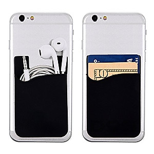 Cell Phone Wallet, Stick on Wallet (3 Pieces) by AgentWhiteUSA: (for Credit Card, Business Card & Id) | Works with Almost Every Phone | iPhone, Android & Most Smartphones (GREYBLKWHT)