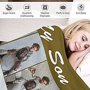 Personalized Blankets for Adults Custom Flannel Blanket with Picture Photos Text-Customizable Blanket as Gifts for Mom Father New Mom Best Friend Family for Wedding Birthday Anniversary 50"X40"
