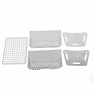 NUZAMAS Stainless Steel Grill Portable Mini Camping Grill Round Charcoal Grill Outdoor Camping Tool for Picnic Hiking Cooking BBQ