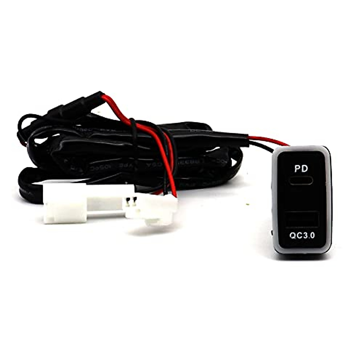 Disscool Toyota QC3.0 USB C VIGO Power Socket, 3.2A Quick Charge Car Charger USB Adapter with Blue LED Output PD for Smartphone/iPad/PDA