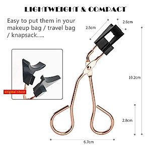 INDKOPVA Magnetic Eyelashes Applicator Helper Tool, Magnetic False Eyelashes Clip, Easily Apply Magnetic Eyelash Curler Partner Without Eyeliner (Gold)