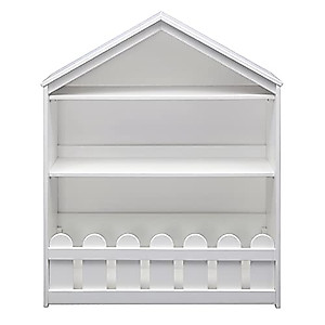 Serta Happy Home Storage Bookcase - Ideal for Books, Decor, Homeschooling & More, Bianca White