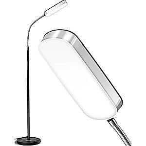 LEPOWER Floor Lamp, 18W LED Floor Lamp with Stepless Dimmer & 5 Color Temperatures, Standing Lamp with 3 Timing Modes, Eye-Caring, Touch Reading Floor Lamp for Bedroom, Living Room, Office, Black