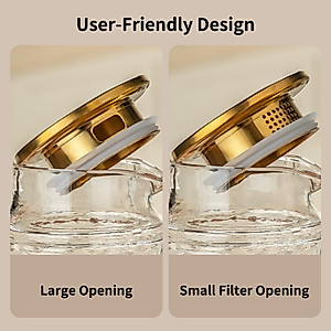 Buaic Glass Pitcher with Lid, 2 PACK 68 oz/2 Liter Vintage Water Pitcher, Clear Borosilicate Glass Water Carafe for Cold Brew, Coffee, Lemonade, Iced Sun Tea,Beverage, Heat Resistant Water Glass Jug