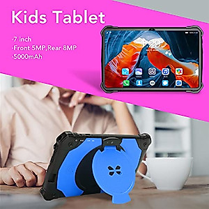 RTLR 7in Kids Tablet, Baby Tablet 5000mAh Rechargeable 100 to 240V for Children for Study (Blue)