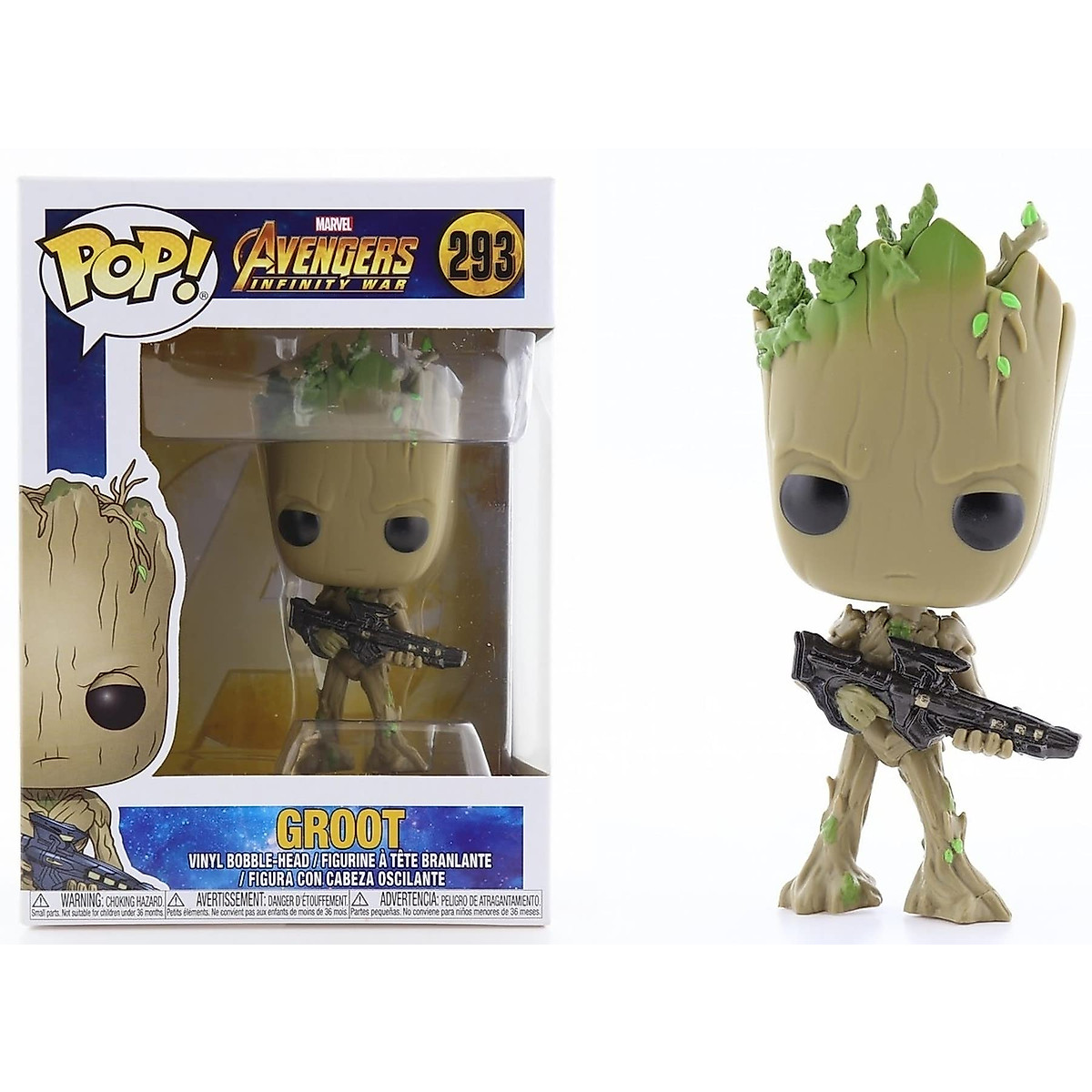 POP Marvel: Avengers Infinity War - Teen Groot with Blaster Funko Pop! Vinyl Figure (Bundled with Compatible Pop Box 3.75 inches