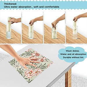 FRODOTGV Tropical Pink Rose Orchid Flowers Palm Kitchen Microfiber Towels Decorative Tea Towels Kitchen Cotton Terry Cloth Hand Towels Easter Kitchen Hand Towels