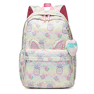 Kid Backpack Girl and Boy Waterproof Cat Ear Bag for School Classic Bag Large Size Light Weight Have Gift Package Yellow Bottom Suitable For Ages 6+ And Above