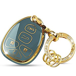 Key Fob Cover for Chevrolet, 5 Button Key Case with Keychain fit for Chevrolet Suburban Tahoe Traverse Cadillac Escalade SRX GMC Acadia Yukon Saturn Outlook Enclave