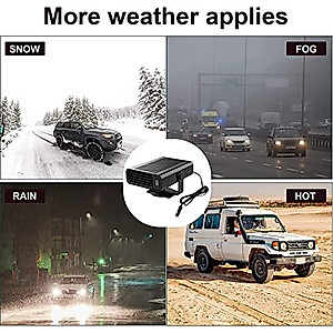Car Heater, 12V Heater 150W Portable Car Heater Windshield Defroster Fast Heating 2 in 1 Heating Fan/Cooling Fan Winter Electronic Demister Plus in Cigarette Lighter