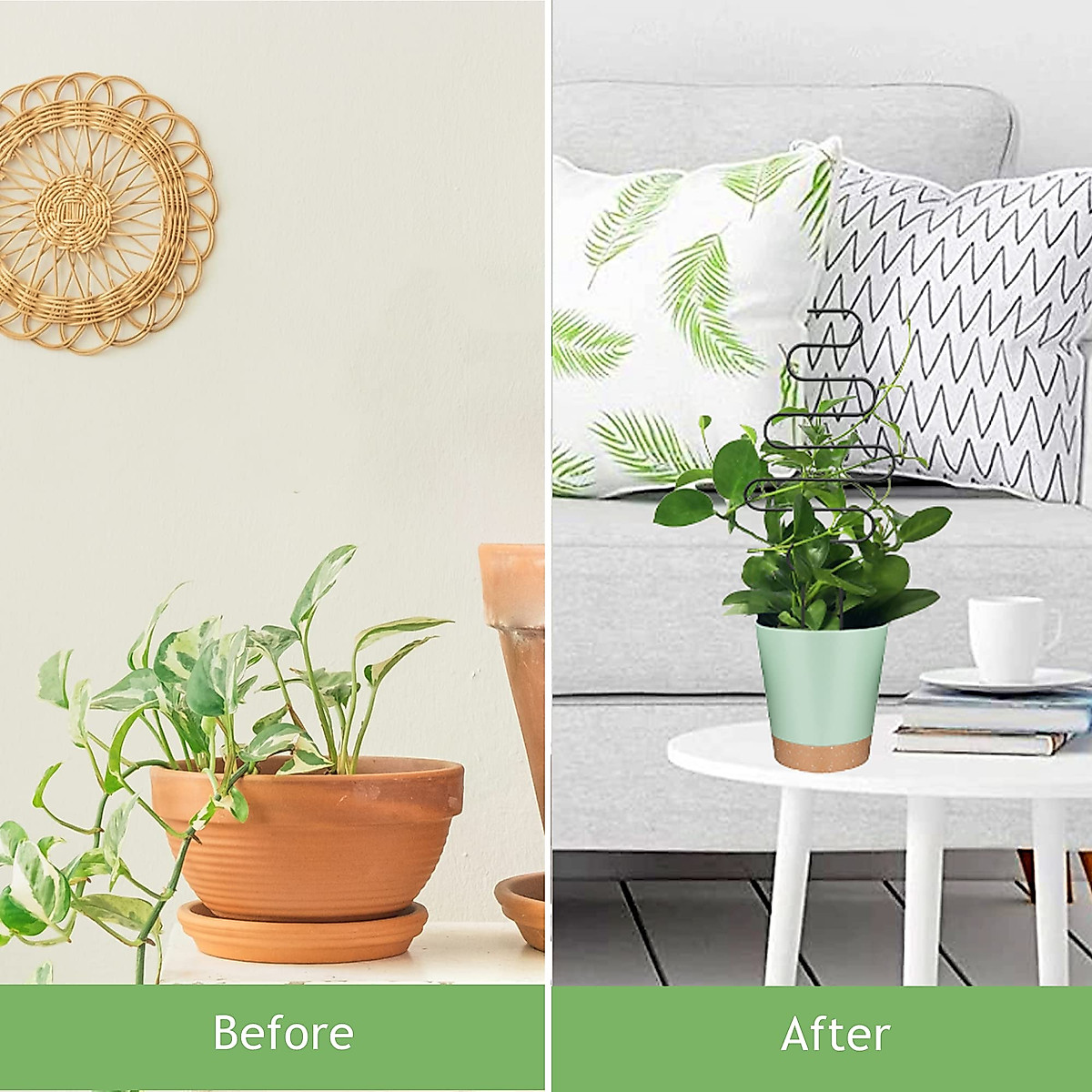 4 Pcs Plant Trellis for Climbing Plants Indoor, Small Trellis for Potted Plants,Indoor Plant Trellis for Potted Plants Support Black Garden Trellis for Hoya,Pothos,Flower,Monstera (4PCS Black)