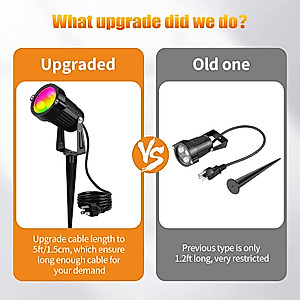 OurLeeme Lawn Flood Light Stake, 2-in-1 Waterproof Outdoor Remote controlle Landscape Lighting Spotlight Wall Light for Yard Garden Driveway Pathway Pool (4 Pack)