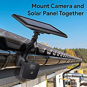 Wasserstein 2-in-1 Universal Gutter Mount Compatible with Wyze, Blink, Ring, Arlo, Eufy Camera - Mount Your Security Cam and Solar Panel - Solar Panel and Cam Not Included (Black)