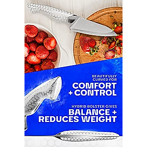 Dalstrong Paring Knife - 3.5" - Frost Fire Series - High Chromium 10CR15MOV Stainless Steel - Frosted Sandblast Finish - White Honeycomb Handle - Leather Sheath - NSF Certified