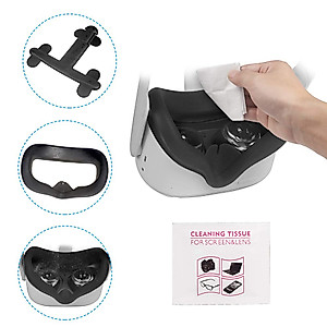 HIJIAO 2020 New Head Strap Pad for Oculus Quest 2，Reduce Head Pressure Better Wrapped Head for Quest 2,Comes with 20 Wipes (Black)