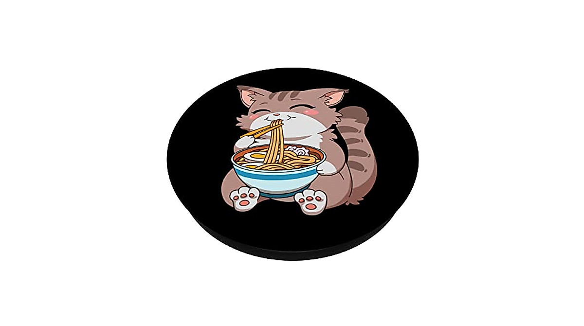 Kawaii Anime Cat Ramen PopSocket - Fun & Functional