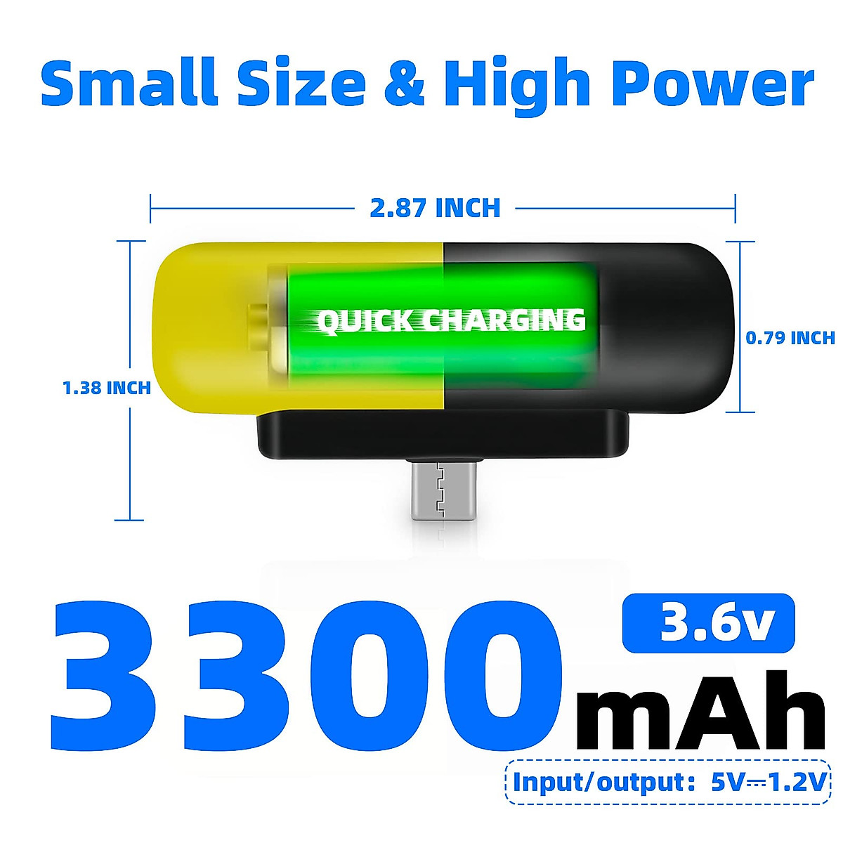 RCGEEK Capsule Power Bank for Oculus Quest 2 Accessories Battery Pack, 3300mAh Small Qculus Quest 2 Battery Pack Portable Charger, Ultra Compact & Lightweight, Extra Play Time