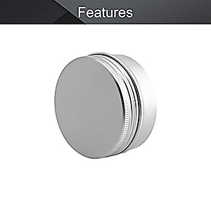 Othmro 12Pcs 1.7oz Metal Round Tins Aluminum Tin Cans Jar Refillable Containers 50ml Tin Cans Tin Bottle Container with Screw Lid for Salve Spices Lip Balm Tea Candies Silver 57×28mm