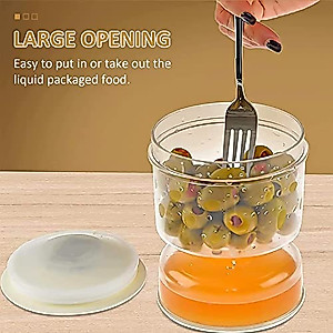 XCVBNM Pickle and Olive Hourglass Jar - Pickle Jar with Strainer Flip, Pickle Grabber, Juice Separator, Pickle Container, Kimchi Jar for Airtight Food Storage