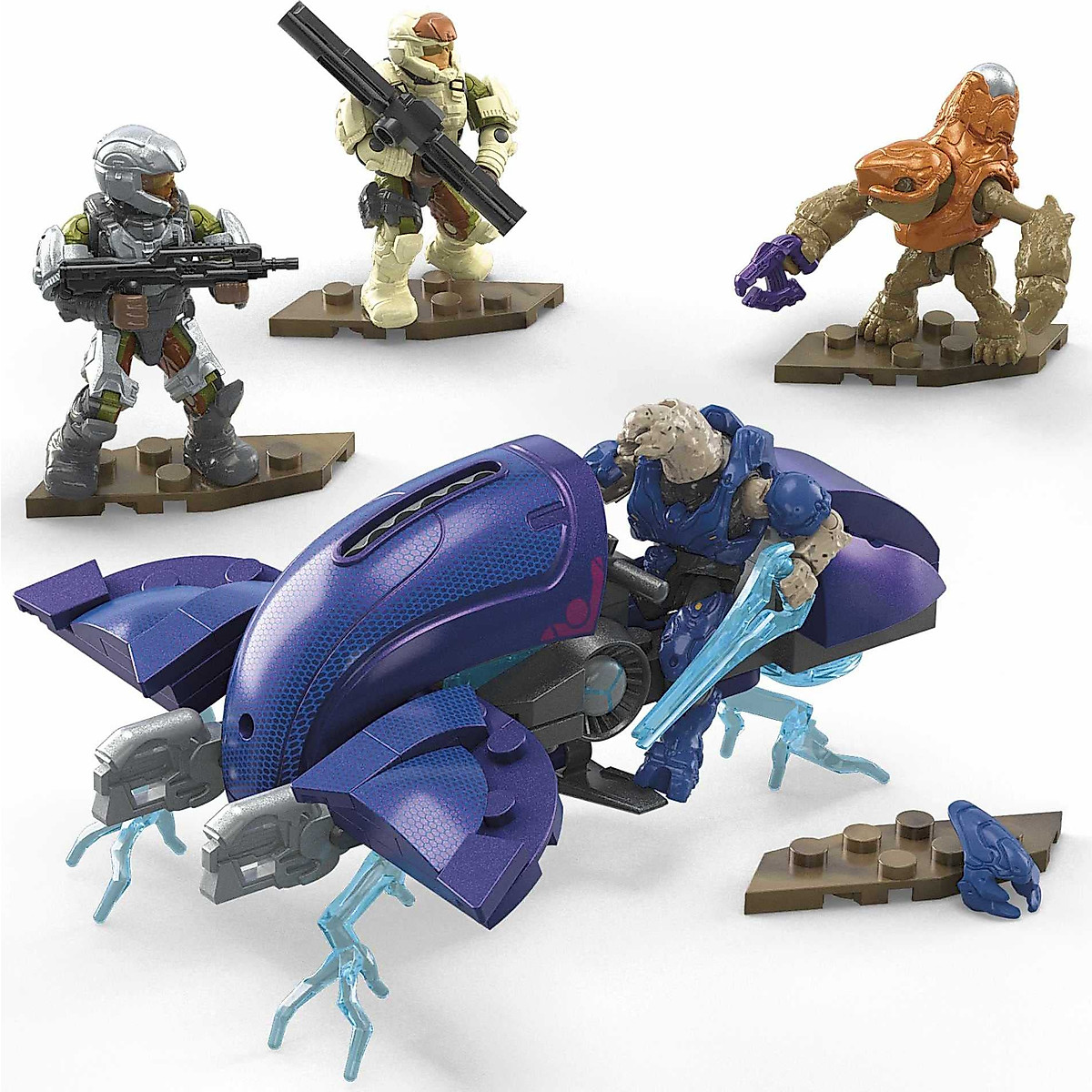 MEGA Halo Toy Building Sets, Ghost of Requiem with 135 Pieces, 4 Micro Action Figures and Accessories, for Collectors