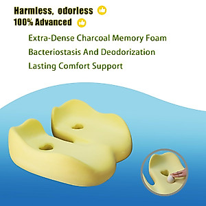 Homuno Office Chair Cushion, Extra Large Memory Foam Seat Cushion for Office Chair Pressure Relief Sciatica & Tailbone Pain Relief for Long Sitting, for Gaming Chair and Car Seat (Grey)