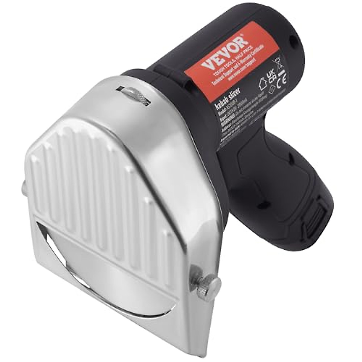 VEVOR Electric Shawarma Knife, 80W Cordless Battery Professional Turkish Knife, Commercial Stainless Steel Gyro Cutter, Doner Kebab Meat Slicer with 2 Blades, Φ4/100mm, 0-8mm Adjustable Thickness