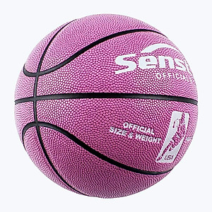 Senston Women's Basketball Size 6, Glow in The Dark Basketball Ball for Girls Womens, Luminous Basketballs 28.5" with Pump