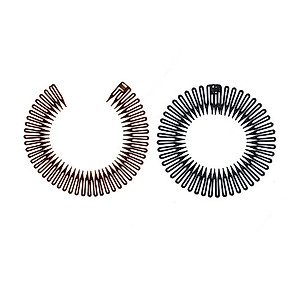 YALLNASL Girls Flexible Plastic Circle Zig Zag Hair Bands for Women's Hair No Slip Spiral Headband Stretch Hair Combs Headband 6 Pieces 3 Colors