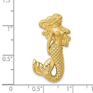 IceCarats 14K Yellow Gold Mermaid Floating Chain Slide Pendant Necklace Charm Only