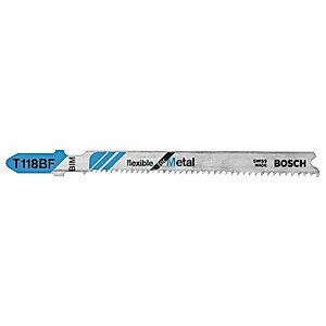 BOSCH T118BF100 100 pieces 3-5/8 In. 11-14 TPI Flexible for Metal T-Shank Jig Saw Blades