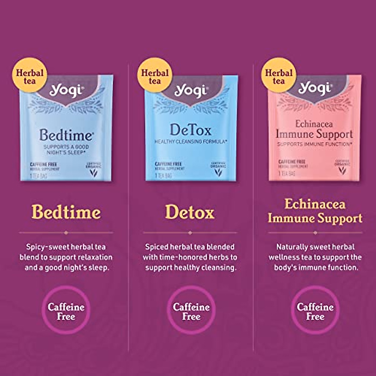 Favorites Yogi Tea Organic Sampler Gift Box - Assorted Delicious Wellness Teas - 9 Herbal, Green & Black Teas - Tea Gift Set & Variety Pack (45 Tea Bags)