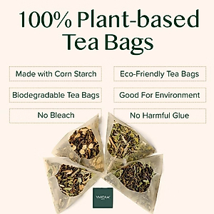 VAHDAM, Organic Turmeric Ginger Herbal Tea (100 Pyramid Tea Bags) Caffeine Free, Superfood w/USDA Organic Turmeric & Ginger | Herbal Tea Bags, Packed in Resealable Ziplock Pouch