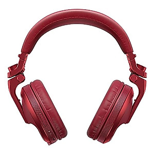 Pioneer DJ HDJ-X5BT-R - Closed-back, Bluetooth-compatible, Circumaural DJ Headphones with 40mm Drivers, 5Hz-30kHz Frequency Range, Detachable Cable, and Carry Pouch - Red